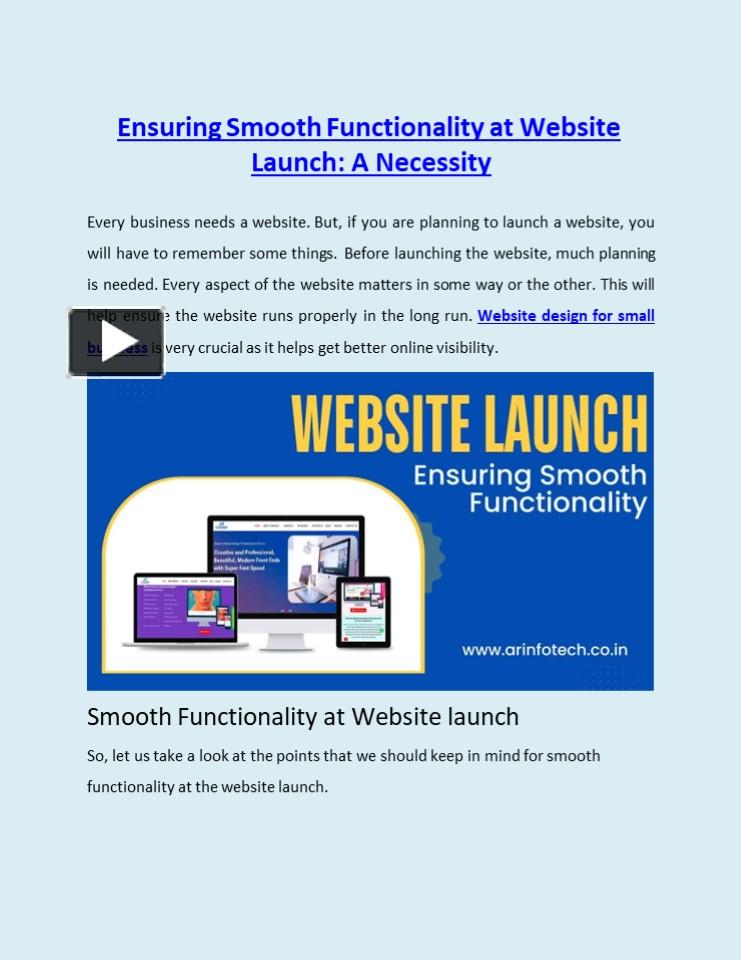 Ensuring Smooth Functionality at Website Launch: A Necessity ...