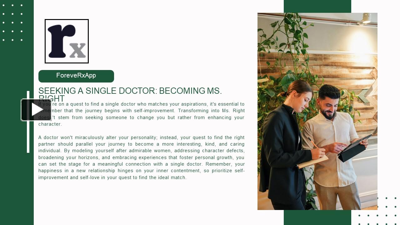 PPT – Seeking a Single Doctor: Becoming Ms. Right PowerPoint ...