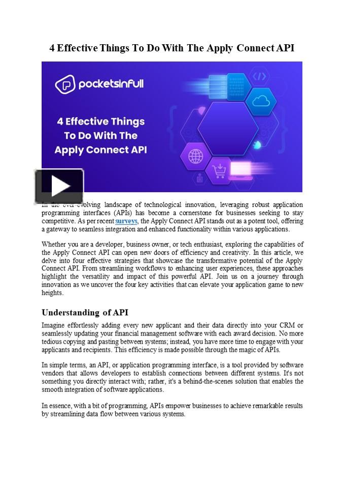PPT – 4 Effective Things To Do With The Apply Connect API PowerPoint ...