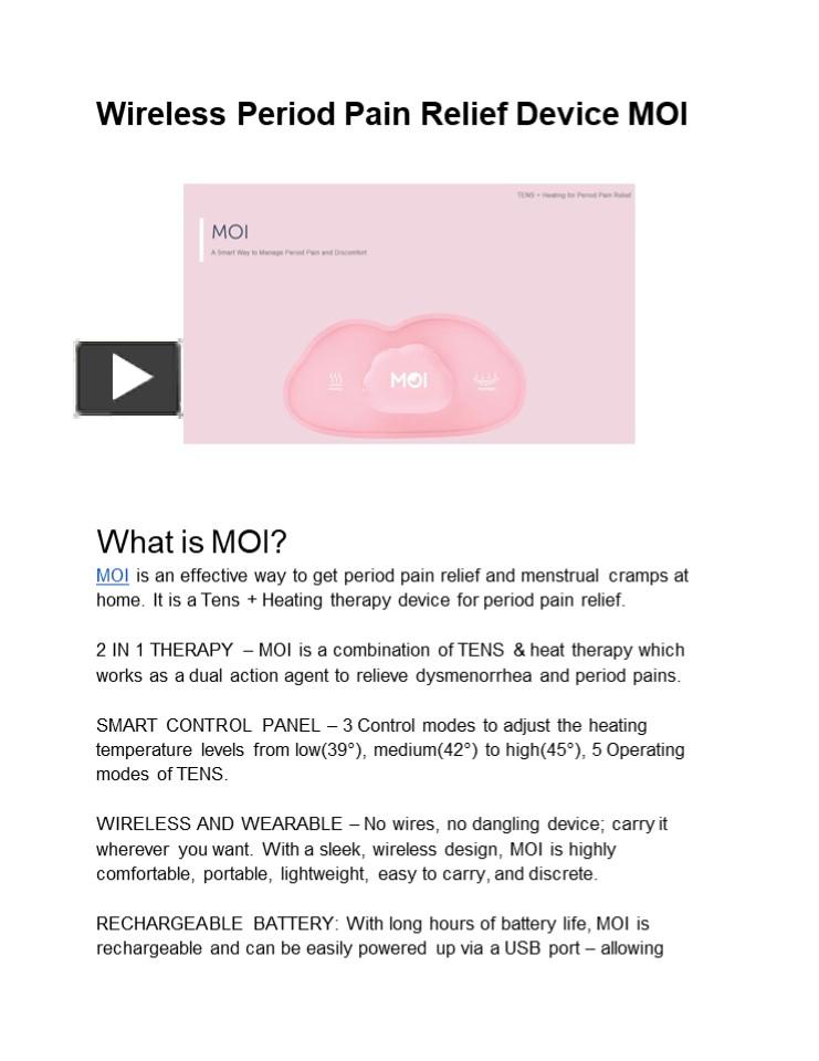 Wireless Period Pain Relief Device MOI presentation | free to download