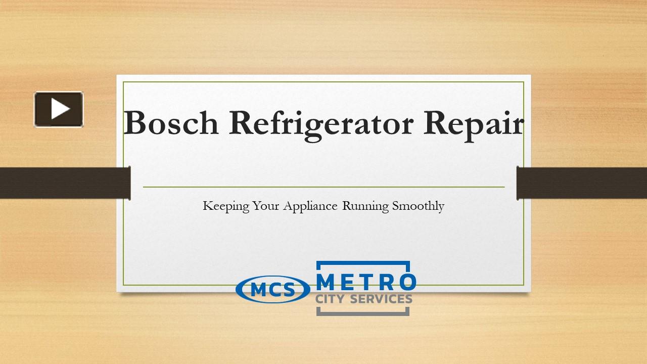PPT – Bosch Refrigerator Repair PowerPoint presentation | free to ...