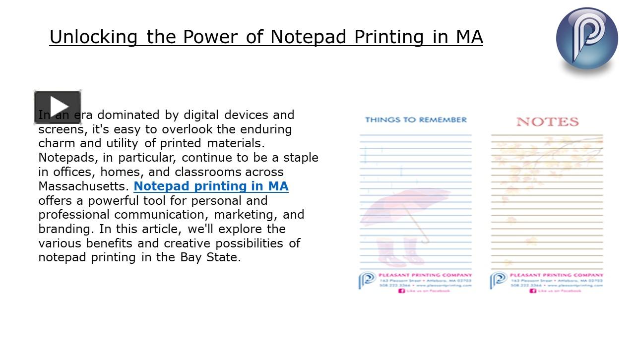 Unlocking the Power of Notepad Printing in MA presentation | free to ...