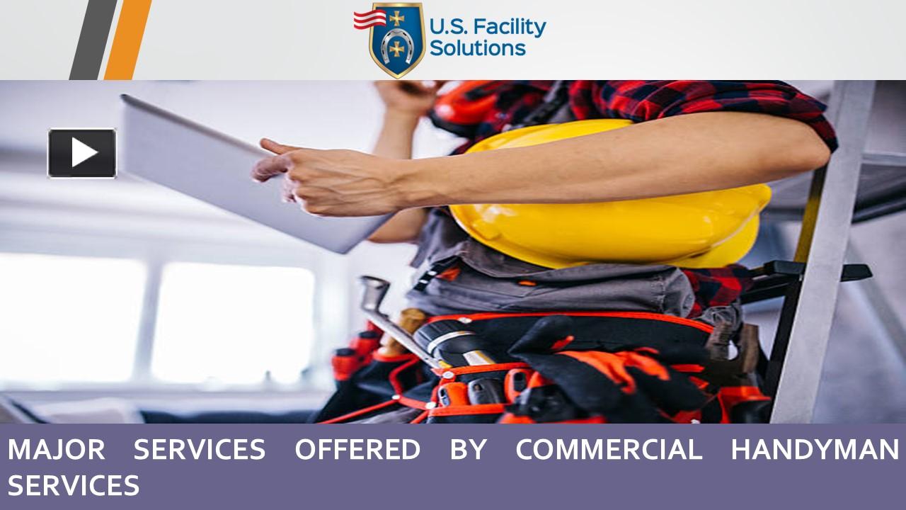 Major Services Offered By Commercial Handyman Services Presentation