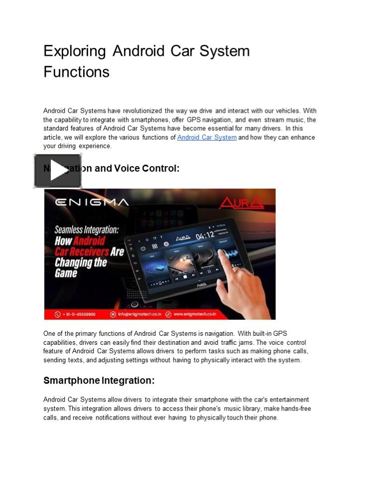 PPT – Exploring Android Car System Functions PowerPoint presentation ...