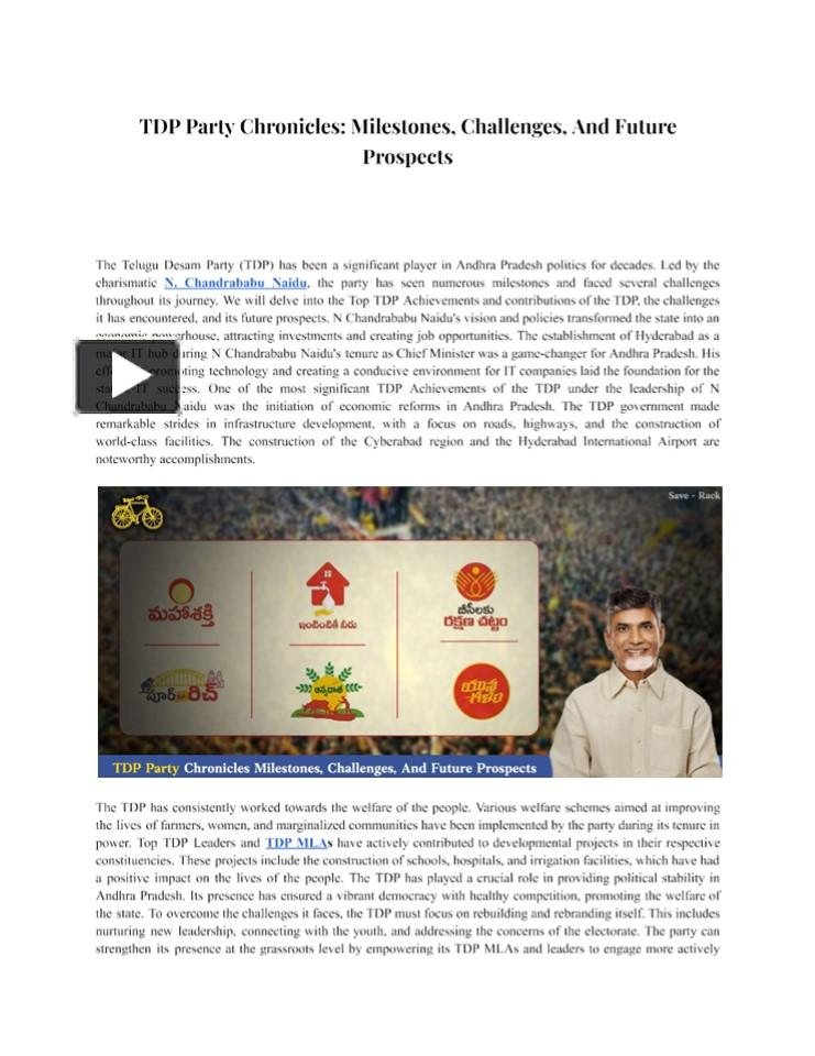 PPT – TDP Party Chronicles: Milestones, Challenges, And Future ...