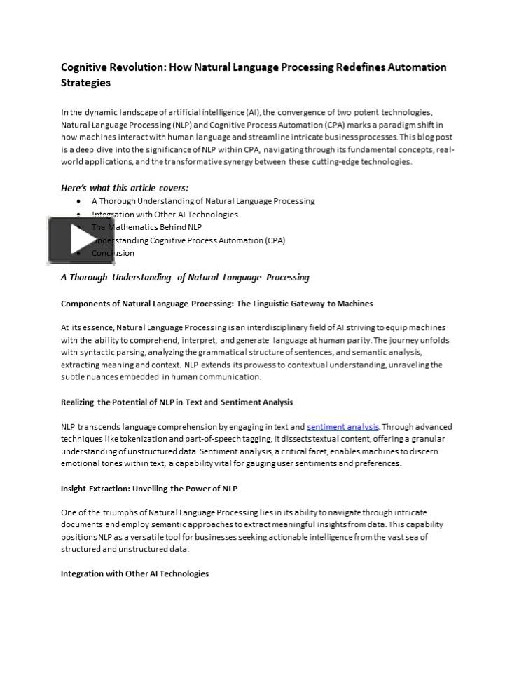 How Natural Language processing is redefines automation strategies ...