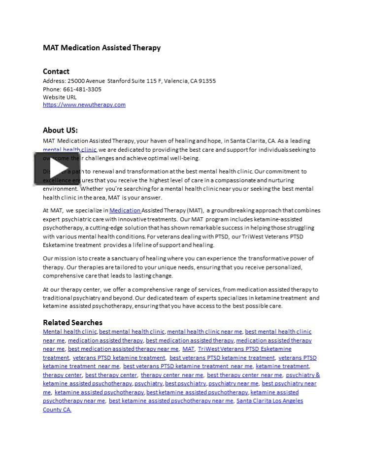 MAT Medication Assisted Therapy presentation | free to download