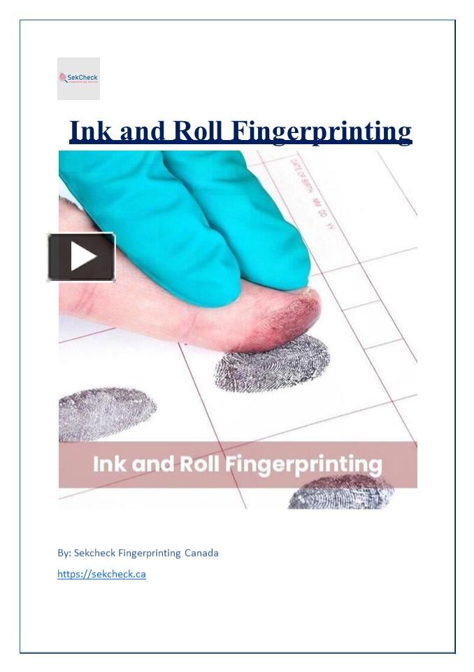 Ink and Roll Fingerprinting presentation | free to download