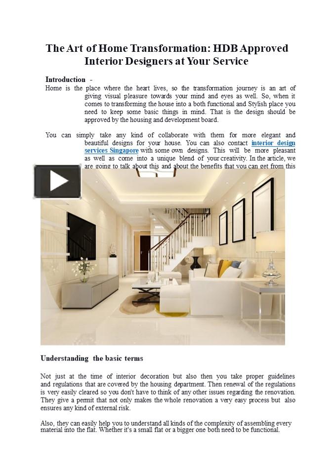 PPT – The Art of Home Transformation: HDB Approved Interior Designers ...
