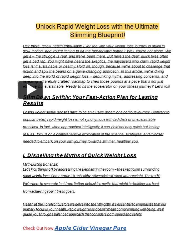 PPT – Unlock Rapid Weight Loss with the Ultimate Slimming Blueprint ...