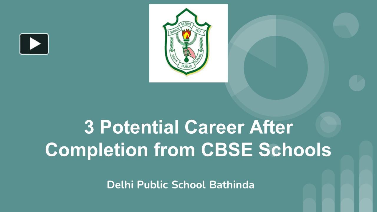 PPT – 3 Potential Career After Completion from CBSE Schools PowerPoint ...