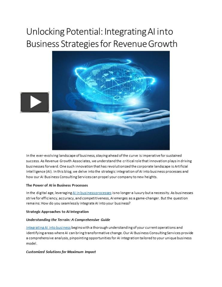 Unlocking Potential: Integrating AI into Business Strategies for ...
