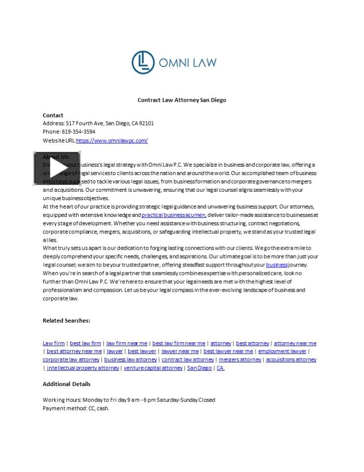 PPT – Contract Law Attorney San Diego PowerPoint presentation | free to ...