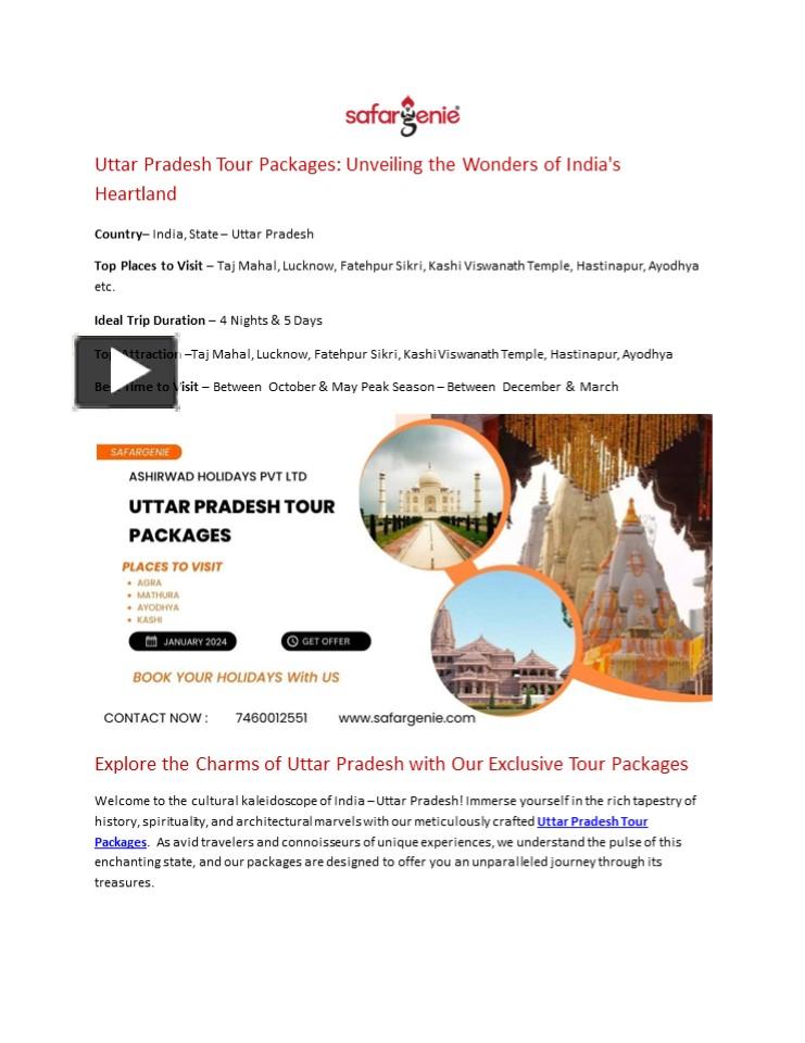 PPT – Uttar Pradesh Tour Packages: Unveiling the Wonders of India's ...