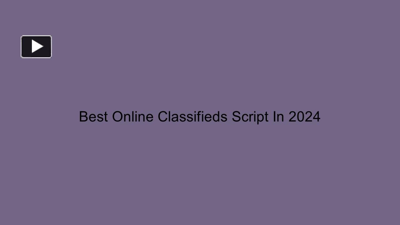 Best Online Classifieds Script In 2024 presentation | free to download