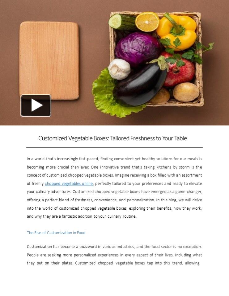 Customized Vegetable Boxes: Tailored Freshness to Your Table (1 ...