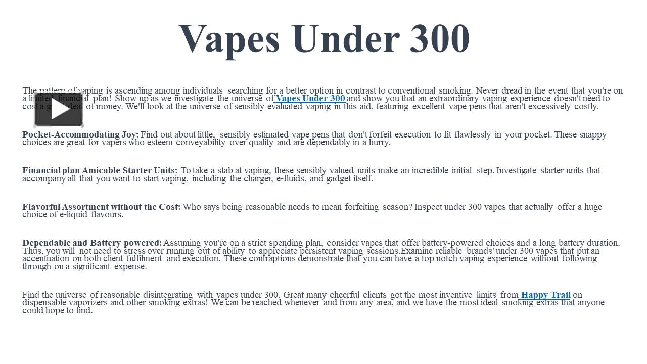 PPT – Vapes Under 300 PowerPoint presentation | free to download - id ...