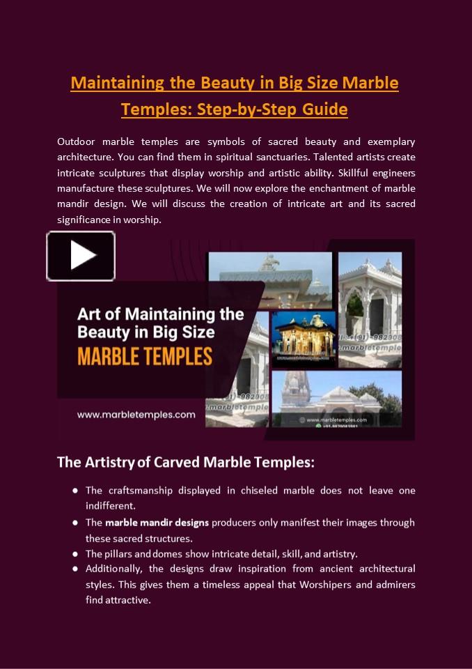 PPT – Maintaining the Beauty in Big Size Marble Temples: Step-by-Step ...