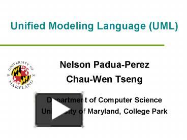 Unified Modeling Language UML presentation | free to view