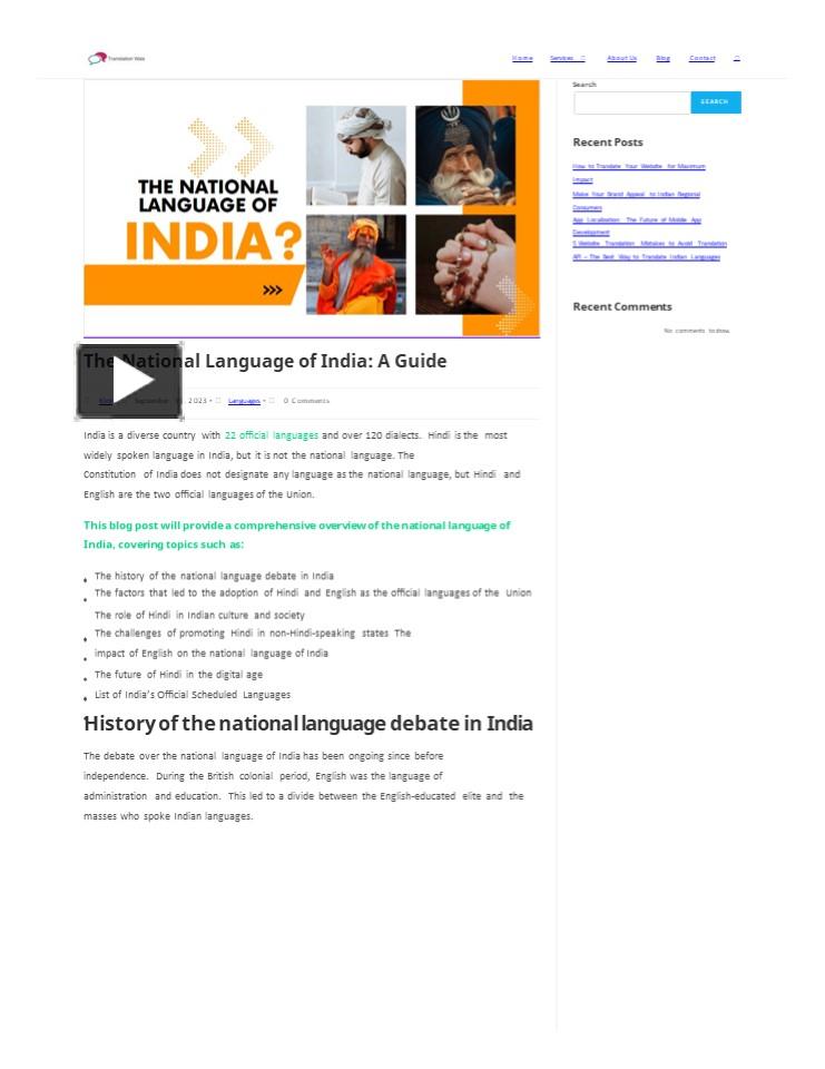 The National Language of India: A Guide presentation | free to download