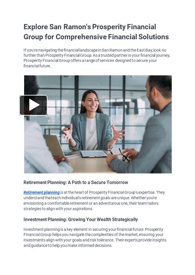 PPT – Explore San Ramon's Prosperity Financial Group for Comprehensive ...