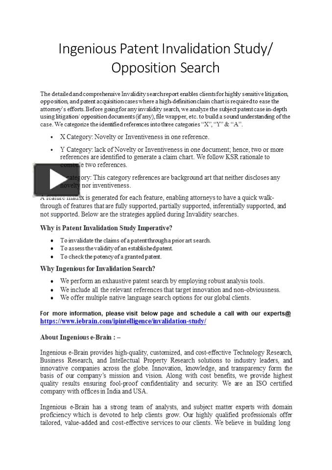 Invalidity Search (1) presentation | free to download