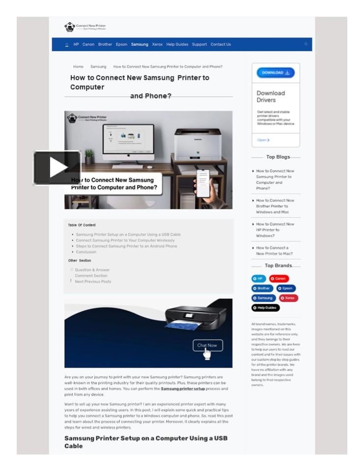 PPT – How to Connect New Samsung Printer to Computer and Phone ...