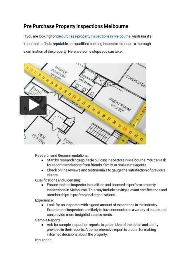 PPT – Pre Purchase Property Inspections Melbourne PowerPoint ...
