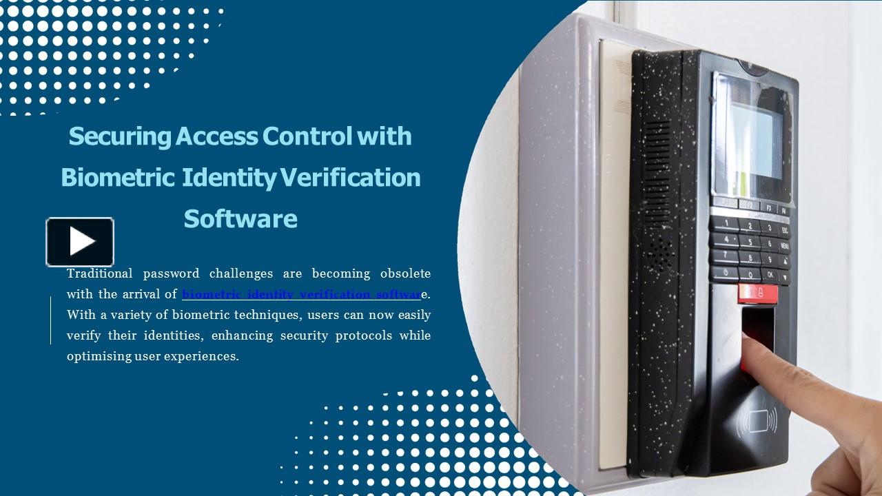PPT – Securing Access Control with Biometric Identity Verification ...