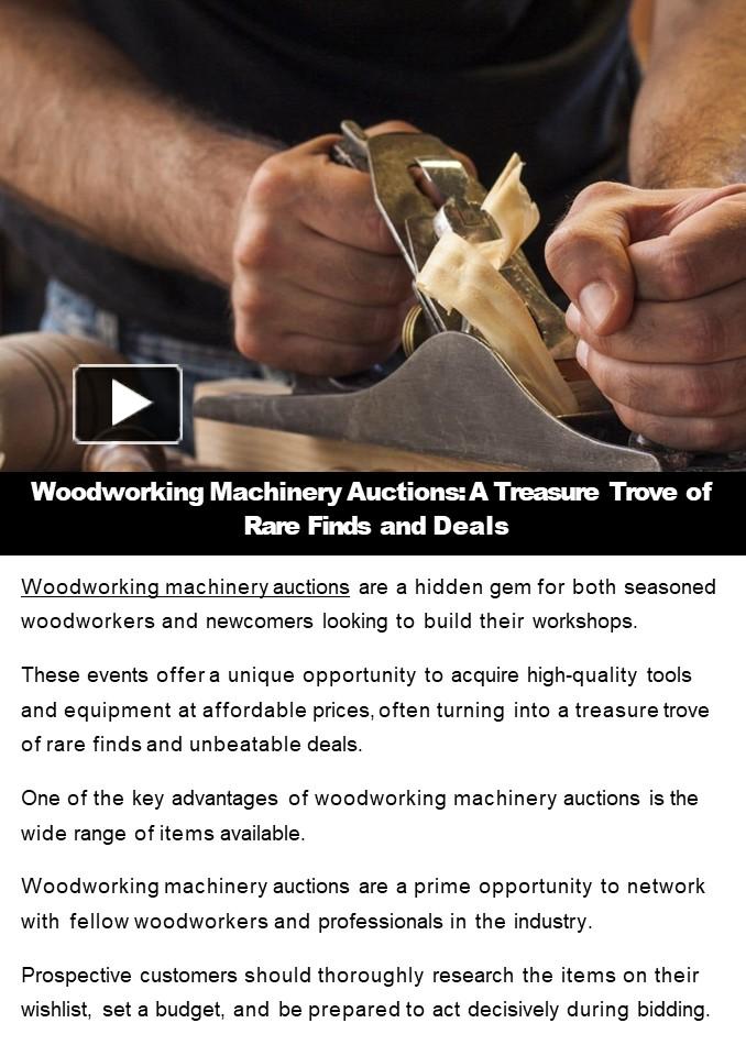 PPT – Woodworking Machinery Auctions: A Treasure Trove of Rare Finds ...