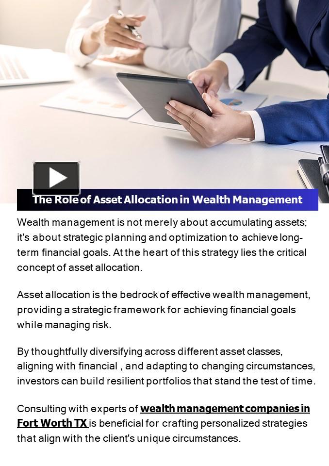 PPT – The Role of Asset Allocation in Wealth Management PowerPoint ...