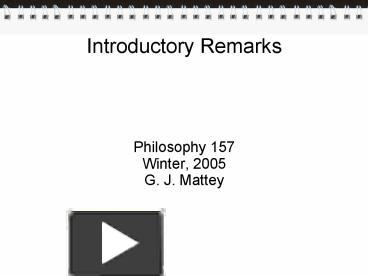 PPT – Introductory Remarks PowerPoint presentation | free to view - id ...