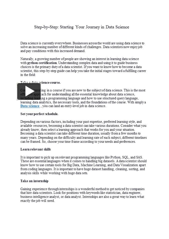 PPT – Step-by-Step: Starting Your Journey in Data Science PowerPoint ...