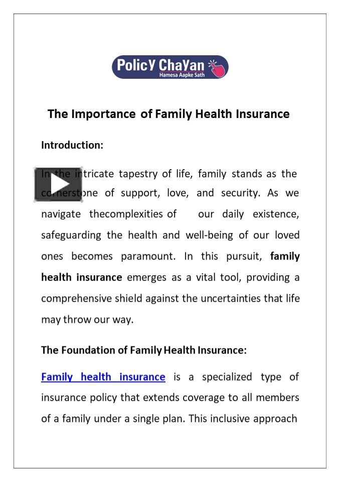 PPT – The Importance of Family Health Insurance (1) PowerPoint ...