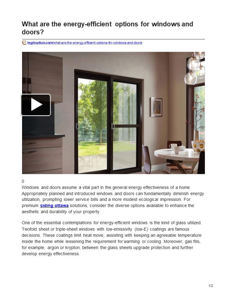 PPT – Unlock a Greener Home with Smart Window and Door Choices ...