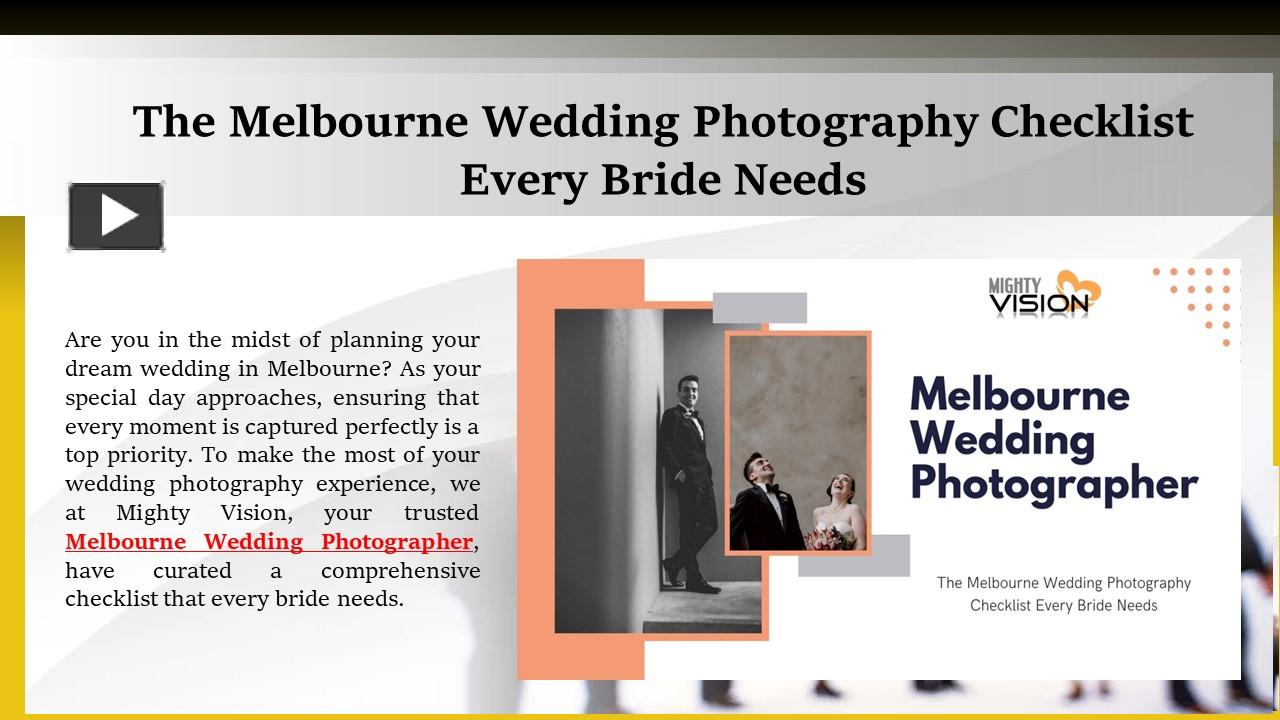 PPT – The Melbourne Wedding Photography Checklist Every Bride Needs ...