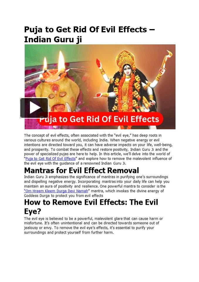 PPT – Puja to Get Rid Of Evil Effects - Indian Guru ji PowerPoint ...