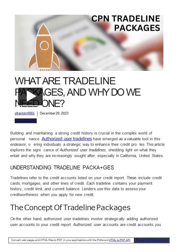 What are Tradeline Packages and Why Do We Need One? presentation | free ...