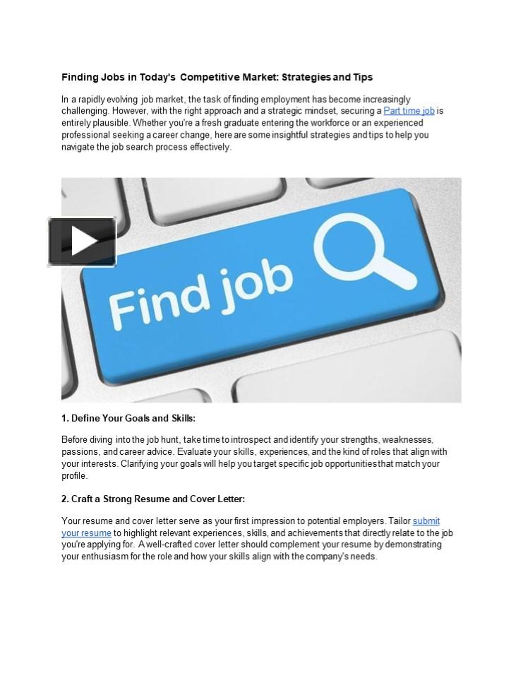 PPT – finding a job | job sites | online jobs PowerPoint presentation ...