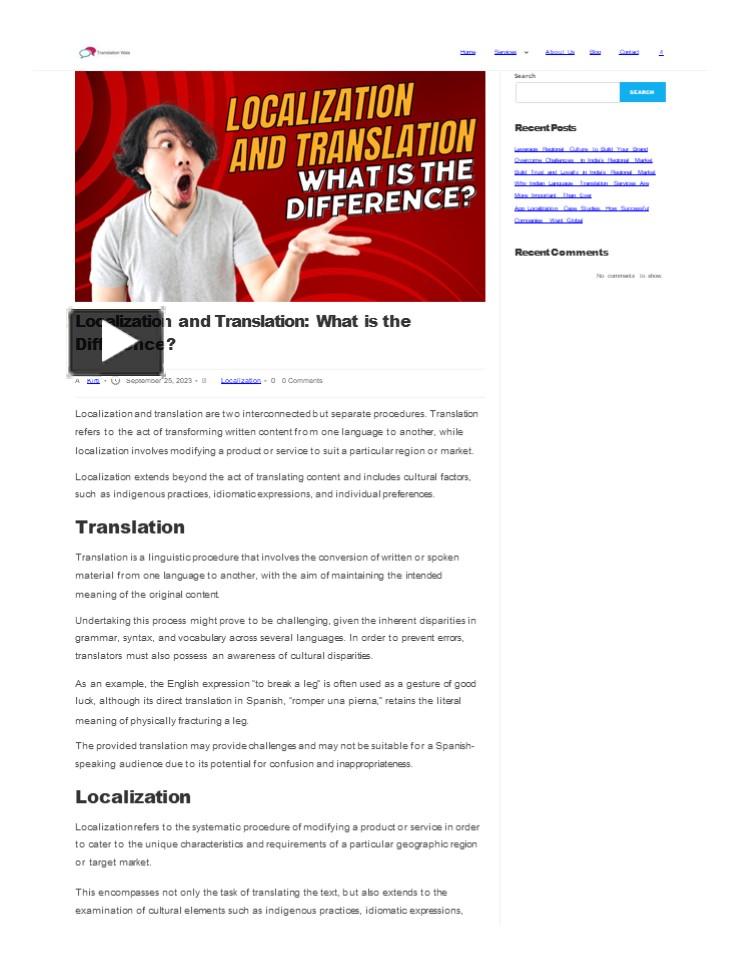 Localization and Translation: What is the Difference? presentation ...