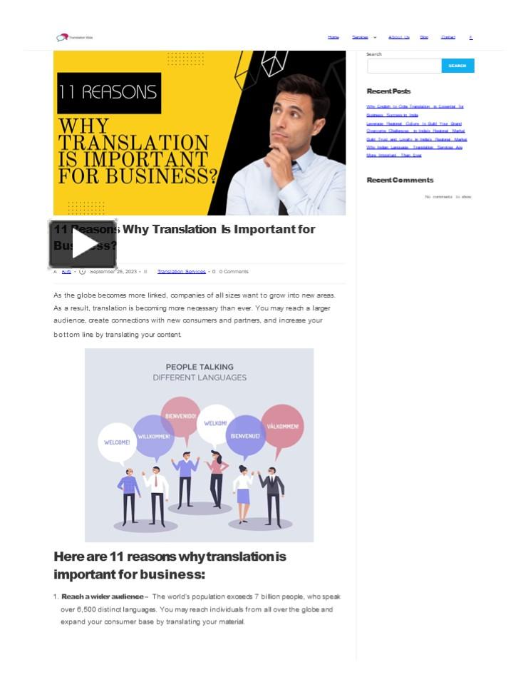 PPT – 11 Reasons Why Translation Is Important for Business? PowerPoint ...