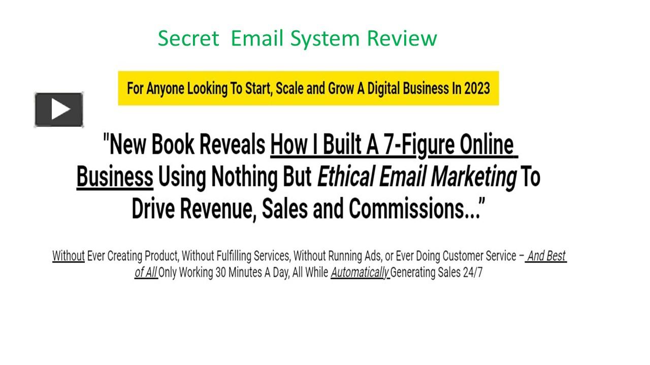 PPT – The Secret Email System Review PowerPoint presentation | free to ...