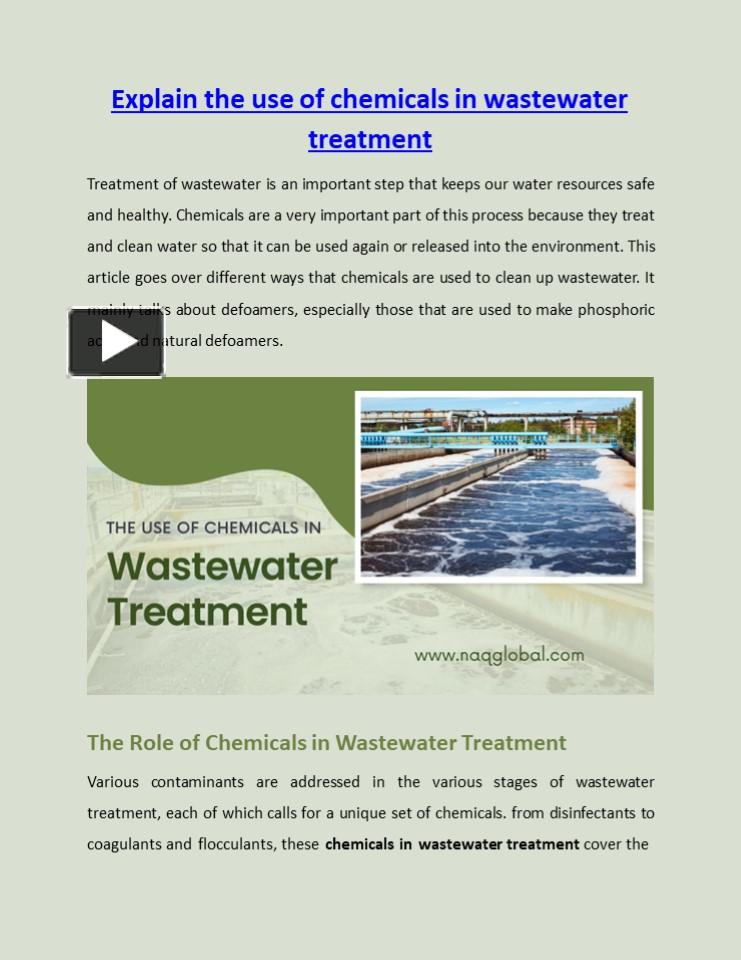 PPT – The Use of Chemicals in Wastewater Treatment PowerPoint ...