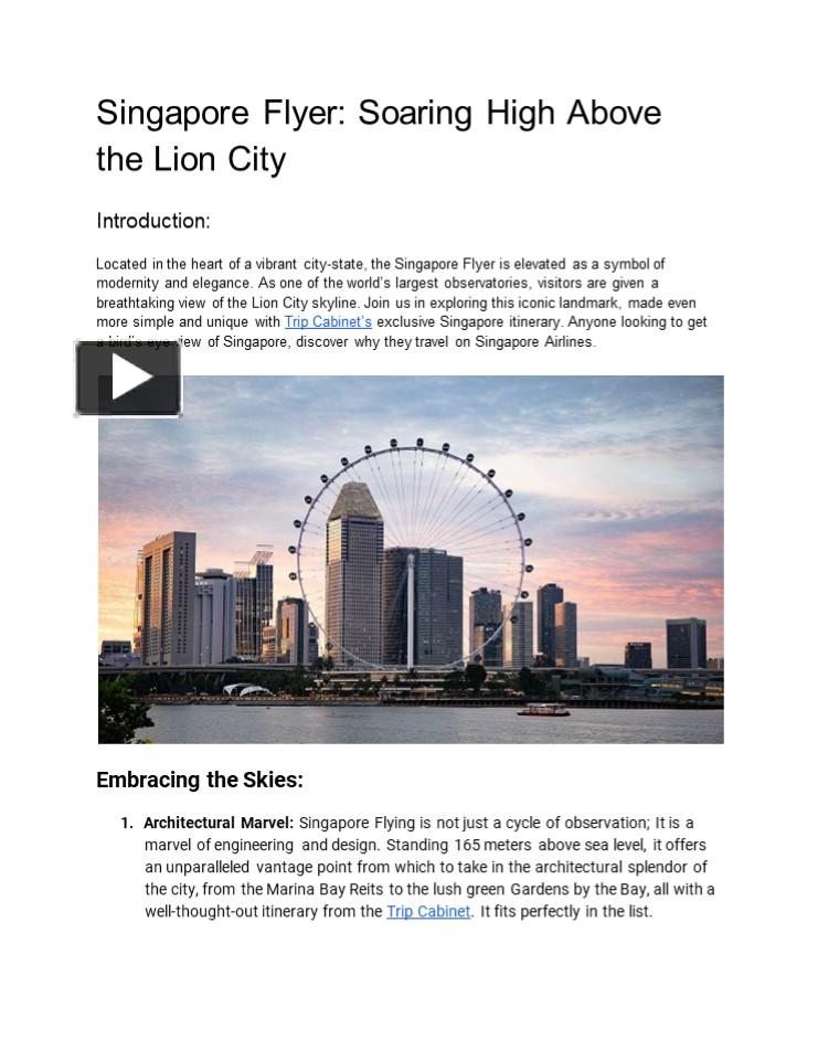 PPT – Singapore Flyer: Soaring High Above the Lion City PowerPoint ...