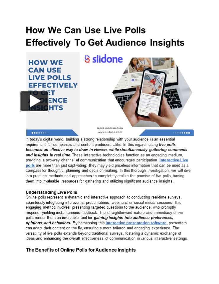 PPT – How We Can Use Live Polls Effectively To Get Audience Insights ...