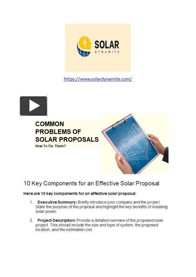 10 Key Components for an Effective Solar Proposal presentation | free ...