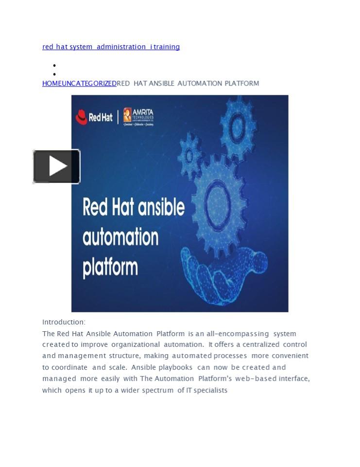 PPT – red hat system administration i training PowerPoint presentation ...