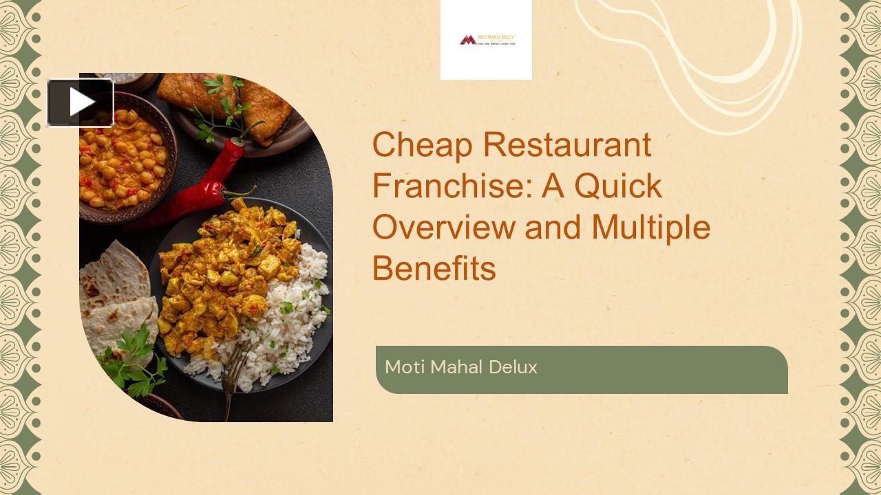 Cheap Restaurant Franchise: A Quick Overview and Multiple Benefits ...