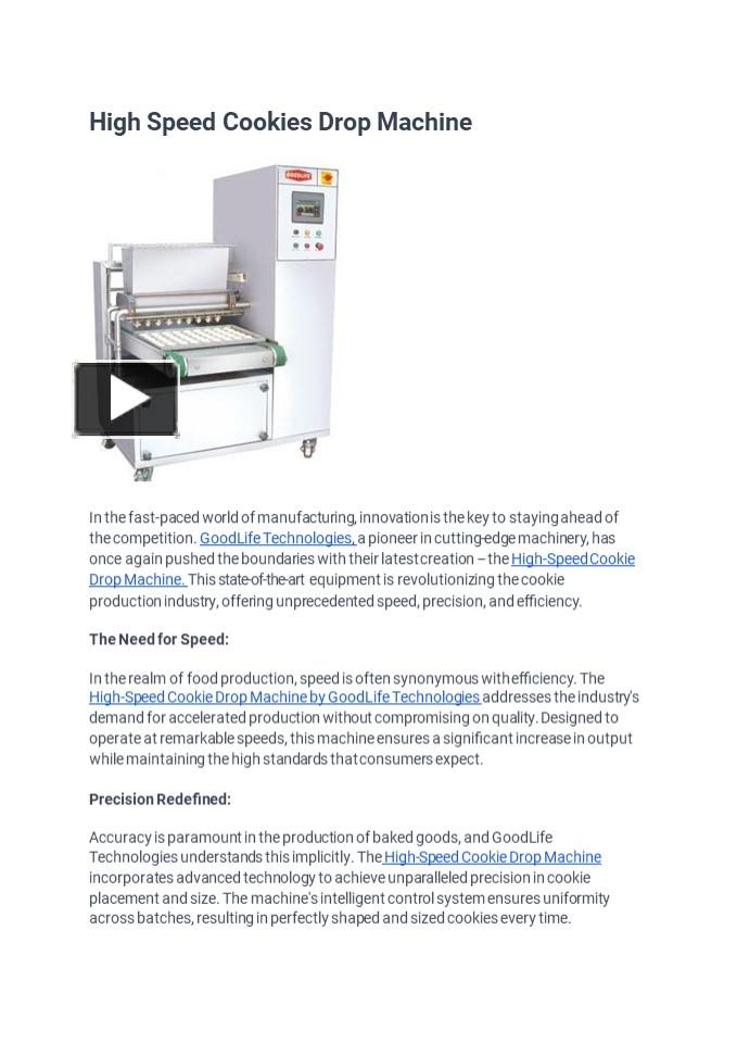 PPT – High Speed Cookies Drop Machine PowerPoint presentation | free to ...