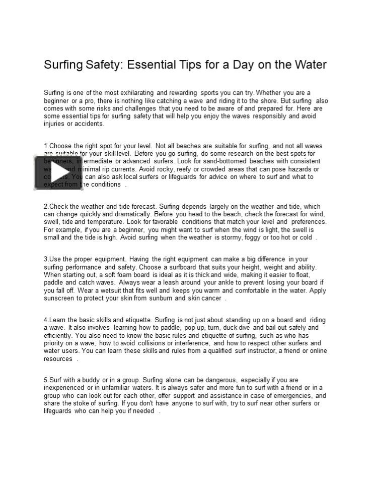 Surfing Safety: Essential Tips for a Day on the Water presentation ...